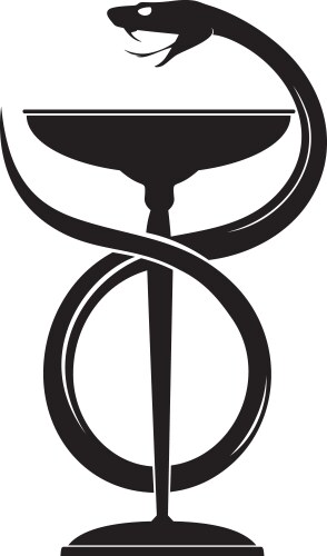 Caduceus medical symbol with one snake and staff Vector Image