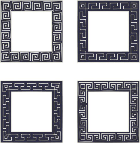Set of four oval meander frames Royalty Free Vector Image
