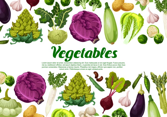 Vegetables big group cartoon Royalty Free Vector Image