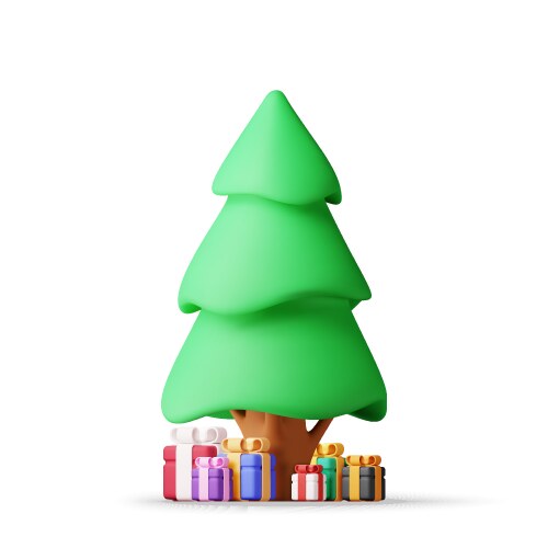 3d christmas tree decorated with gift boxes Vector Image