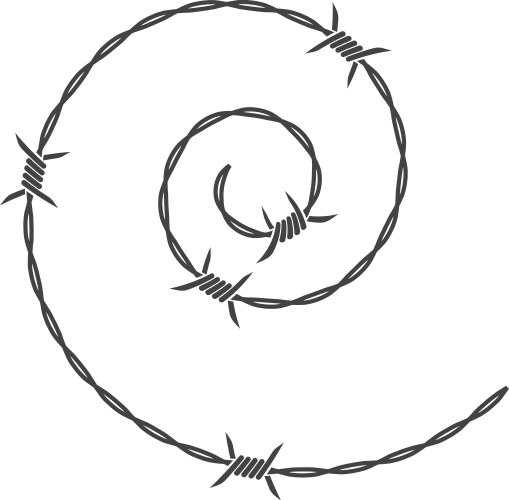 Barbed wire circle frame isolated Royalty Free Vector Image