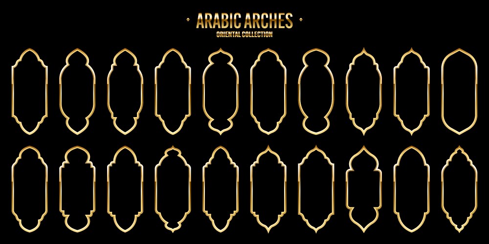 Islamic frames oriental style golden arabic Vector Image