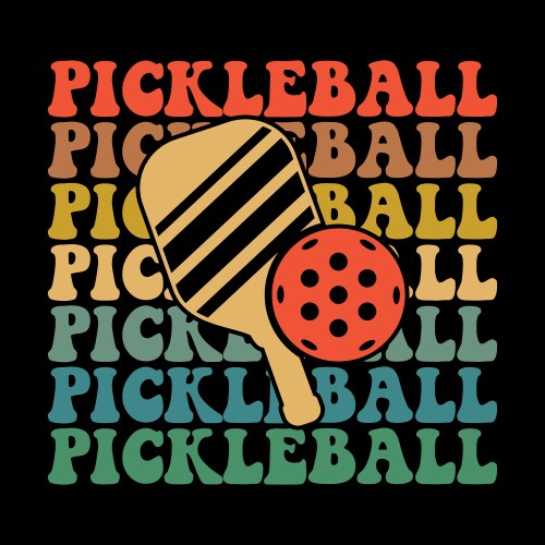 Pickleball tournament vintage style poster Vector Image
