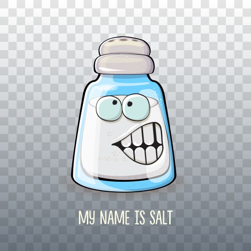 Cute cartoon salt shaker with smiling faces Vector Image