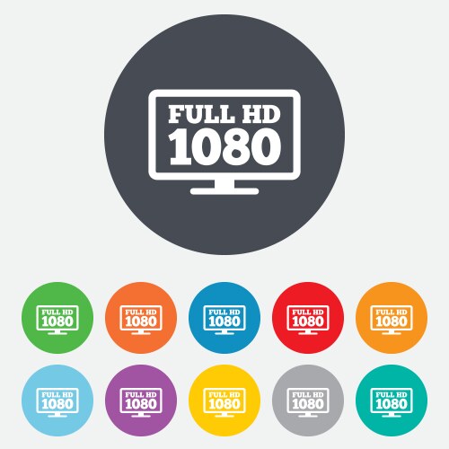 Collection of full hd 4k 8k and ultra icons 01 Vector Image