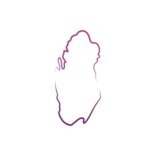 Qatar country map border icon Royalty Free Vector Image