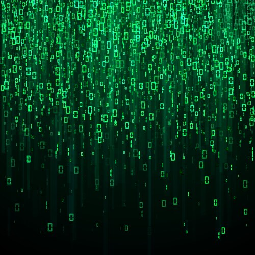 Falling random numbers blue matrix background Vector Image