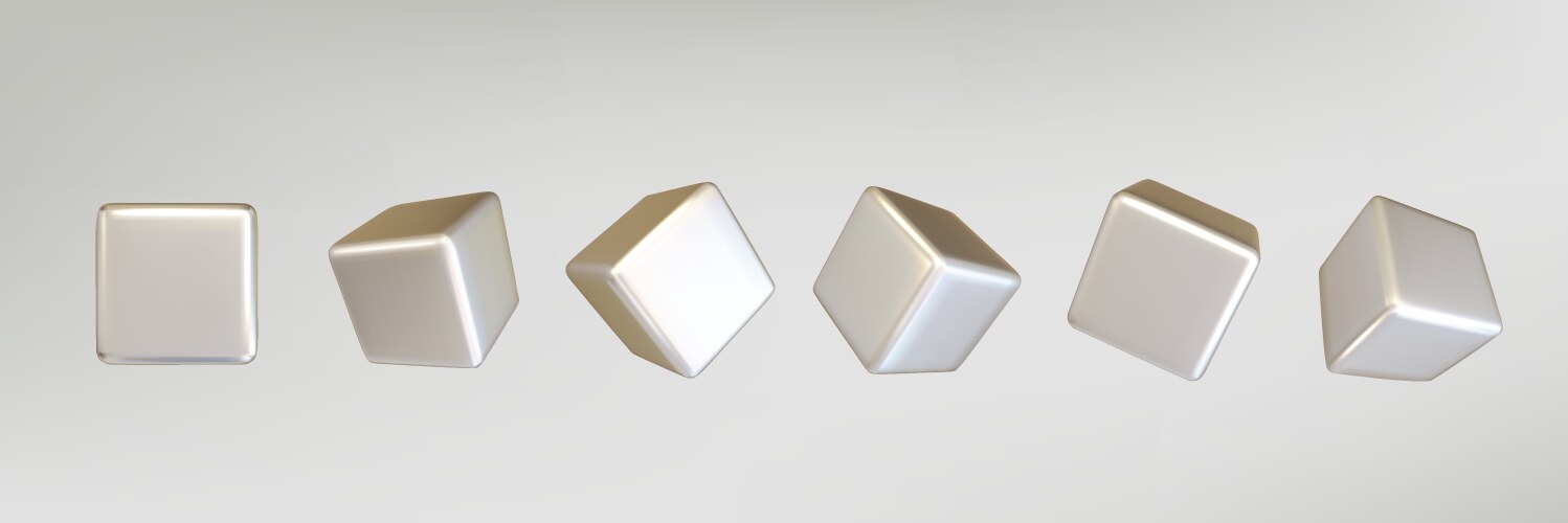 Realistic cube in various positions Royalty Free Vector