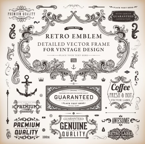 Rustic food label set Royalty Free Vector Image