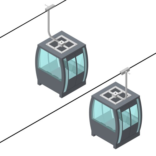 Red funicular railway car taking tourists Vector Image