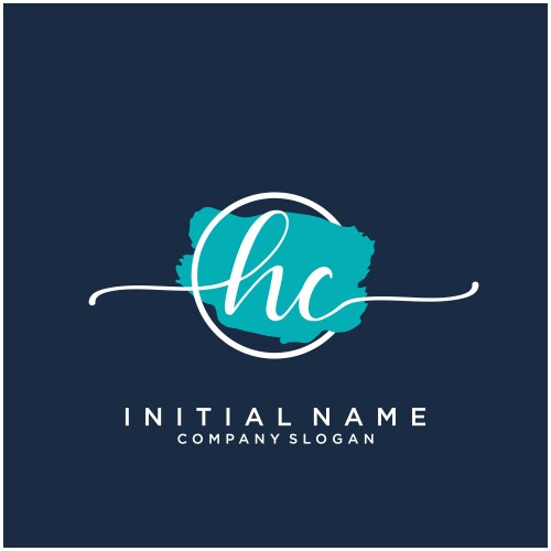 Cs initial handwriting logo with circle template Vector Image