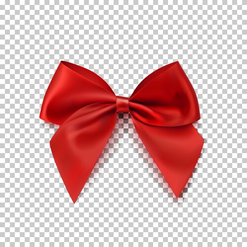 Red bow isolated transparent background Royalty Free Vector