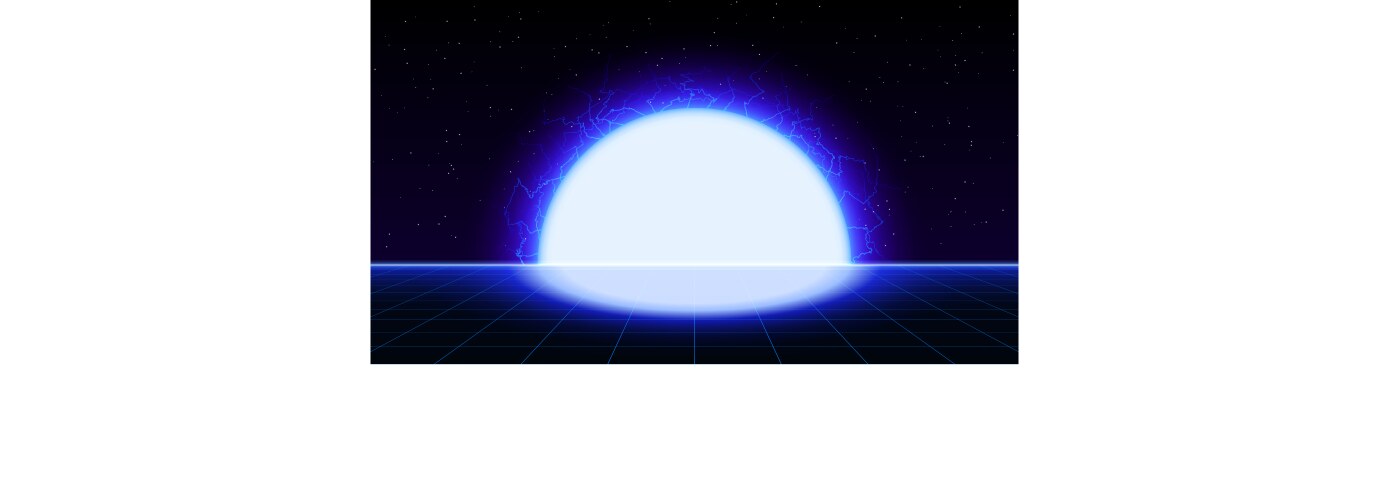 Blue laser grid and mountain ridge silhouette Vector Image