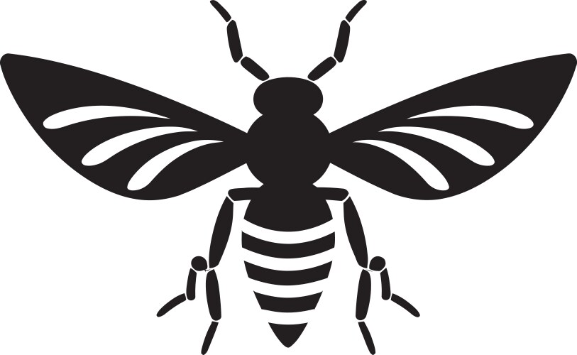 Desert hawk in black tarantula hawk art Royalty Free Vector