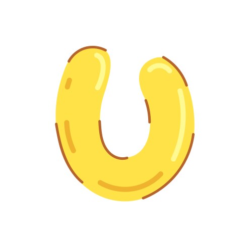 Cute letter v cartoon font Royalty Free Vector Image