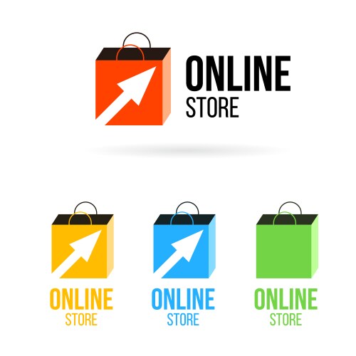 Shopping store logo for mobile e comerce Vector Image