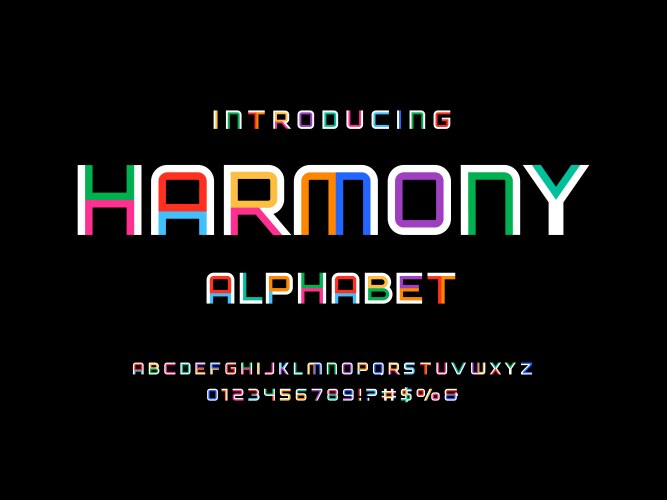 Digital modern technology bright alphabet font Vector Image