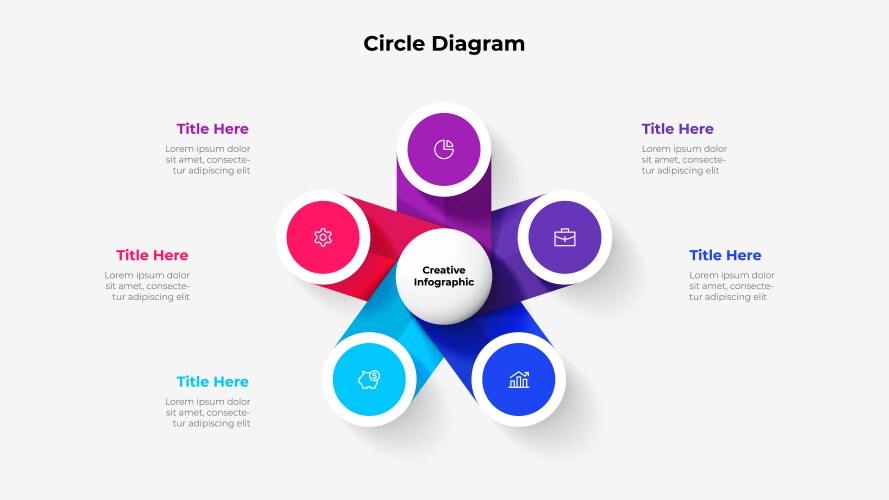 Circle chart template with 6 options Royalty Free Vector