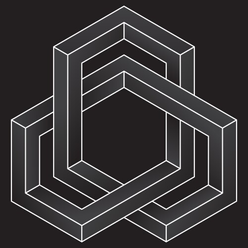 Impossible cube Royalty Free Vector Image - VectorStock