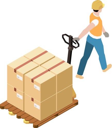 Cartoon happy warehouse worker mascot Royalty Free Vector