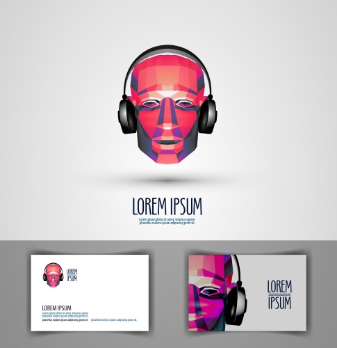 Abstract smiling character listening a music Vector Image