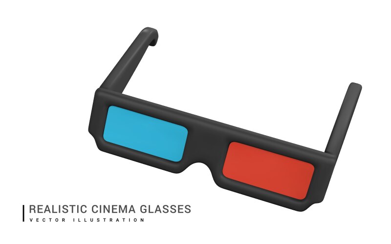 Realistic blue-red 3d stereo glasses for watching Vector Image