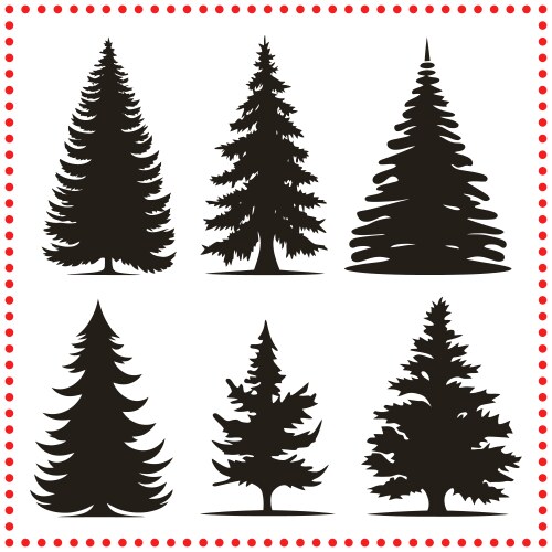 Evergreen tree silhouettes great for holiday Vector Image