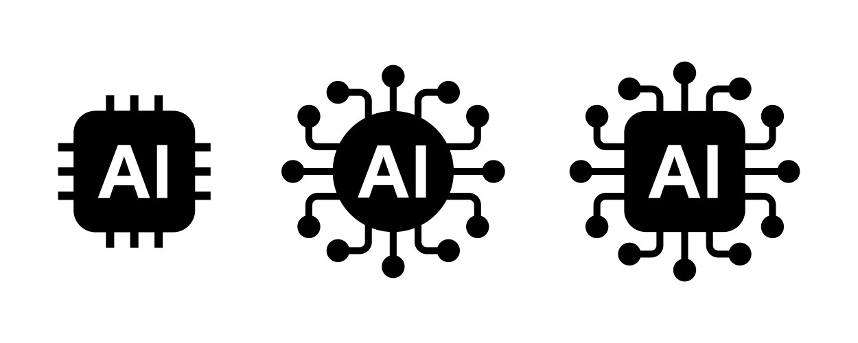 Artificial intelligence ai processor chip icon Vector Image Artificial intelligence ai processor chip icon Vector Image