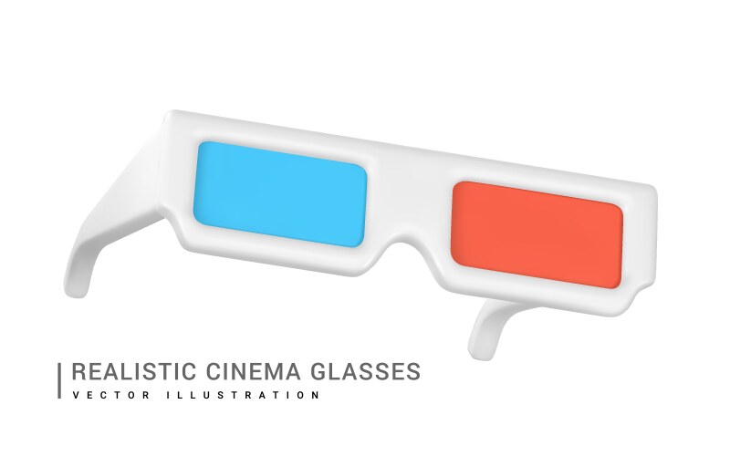 Realistic blue-red 3d stereo glasses for watching Vector Image