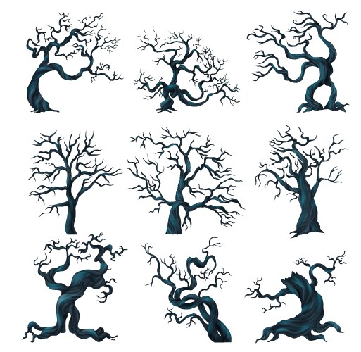 Spooky tree monsters Royalty Free Vector Image