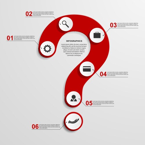 Question mark infographic presentation Royalty Free Vector
