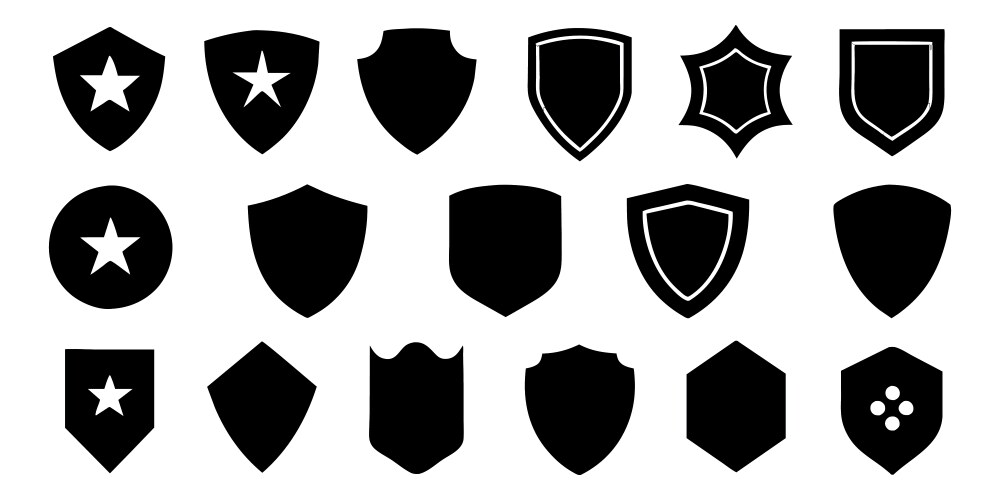Fantastical lovely shield badges logo art Vector Image