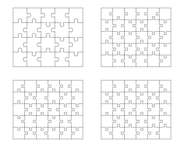 Jigsaw puzzles separate pieces Royalty Free Vector Image
