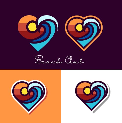 Sunset island logo design Royalty Free Vector Image