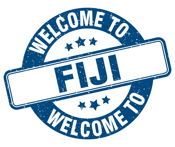 Welcome to fiji stamp round sign Royalty Free Vector Image