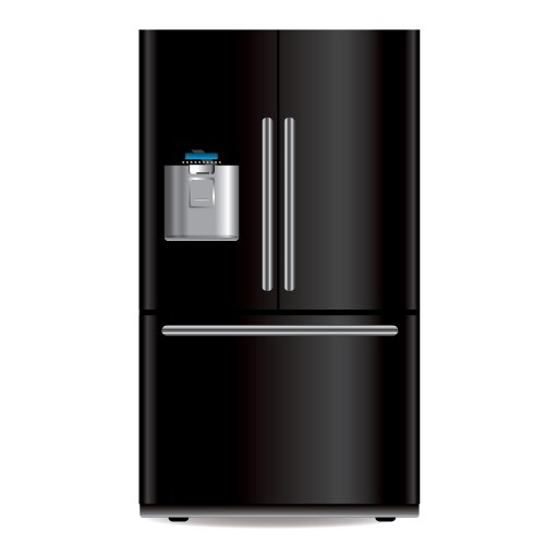 Modern fridge freezer refrigerator Royalty Free Vector Image