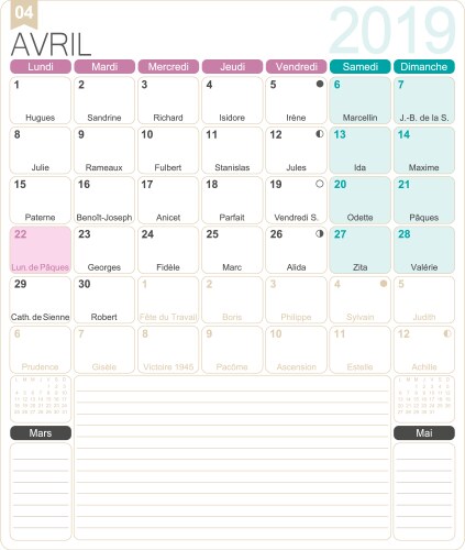 April 2013 calendar Royalty Free Vector Image - VectorStock