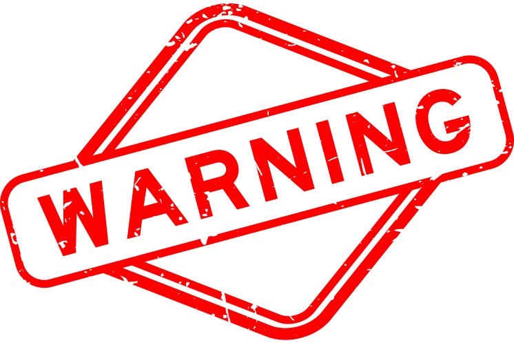 Grunge green warning word round rubber seal stamp Vector Image