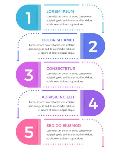 Step infographic with 5 options Royalty Free Vector Image