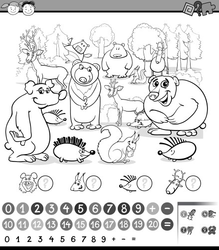 Coloring book zoo animals set 2 Royalty Free Vector Image