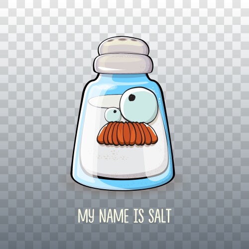 Cute cartoon salt shaker with smiling faces Vector Image
