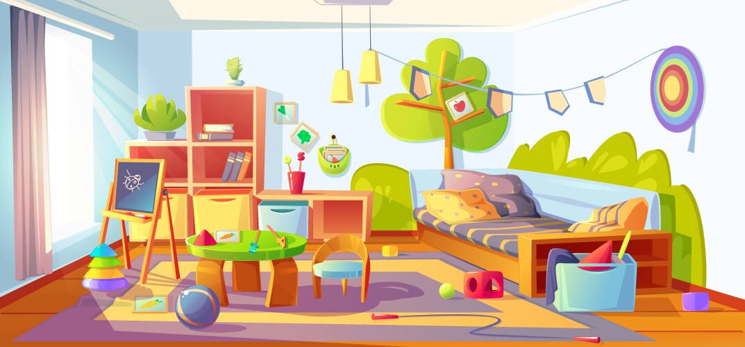 Children room interior banners Royalty Free Vector Image