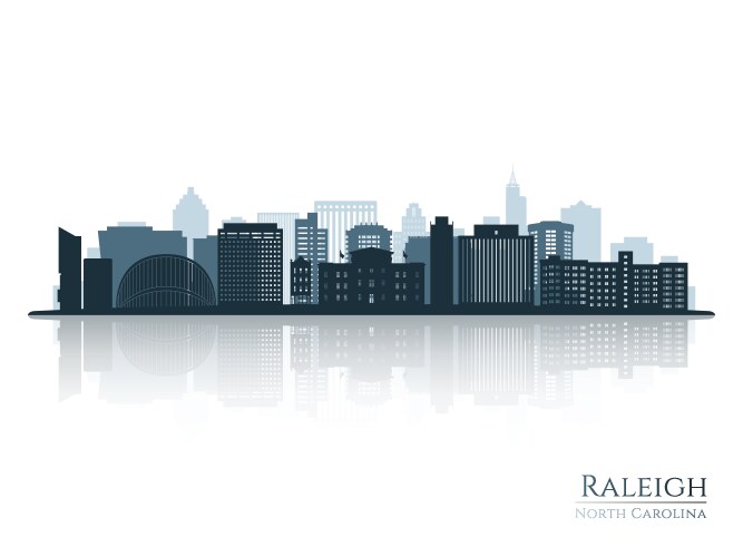 Durham skyline silhouette with reflection Vector Image