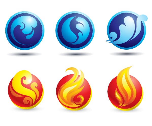 Earth air fire and water four icons of elements Vector Image