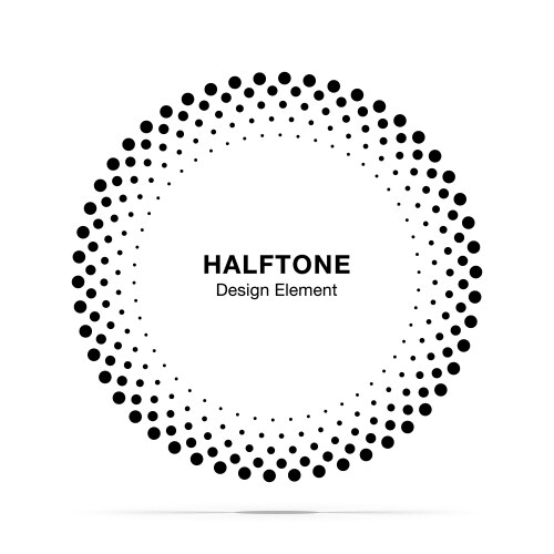 Halftone circle pattern frame border with dots Vector Image