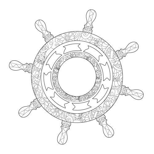 Wheel Steering Nautical Coloring Ship Pages Clipart Drawing Ships ...