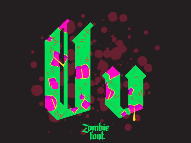 Acid zombie gothic font set Royalty Free Vector Image