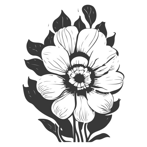 Tumpal flower pattern outline sketch Royalty Free Vector