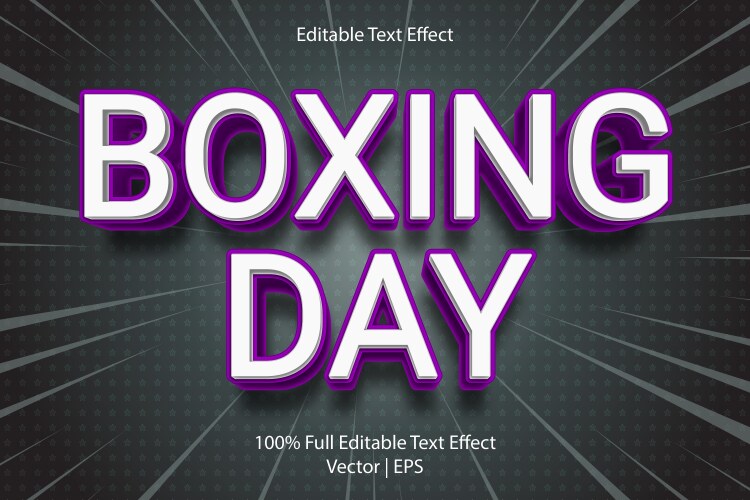 Boxing day editable text effect comic style Vector Image