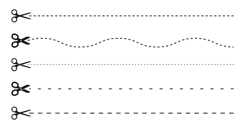 Cut lines with black scissors Royalty Free Vector Image